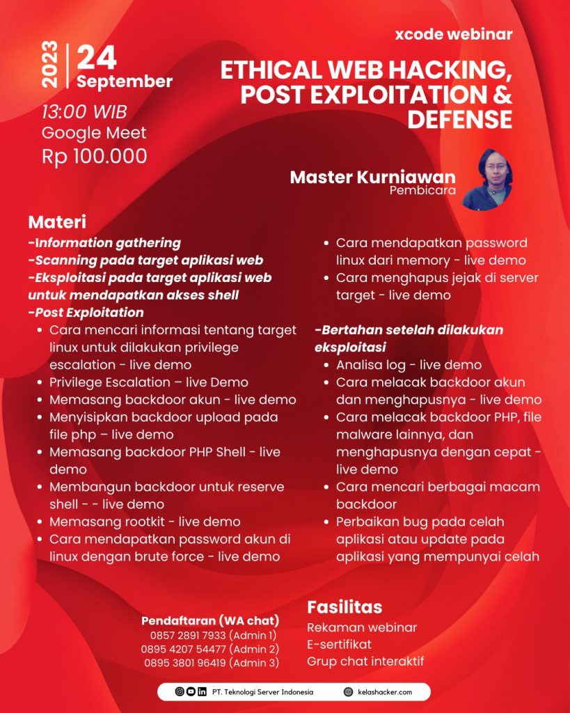 Webinar X-code - Cyber Security. PT. Teknologi Server Indonesia
